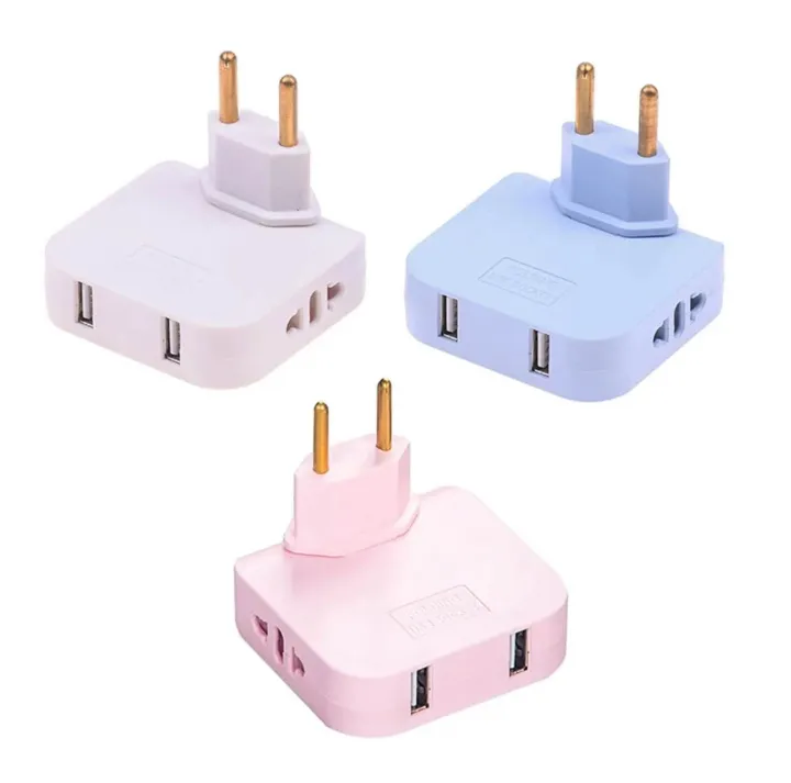 4 in 1 USB Multi Plug Converter Adapter Travel Mutli Socket (2 USB 2 ...