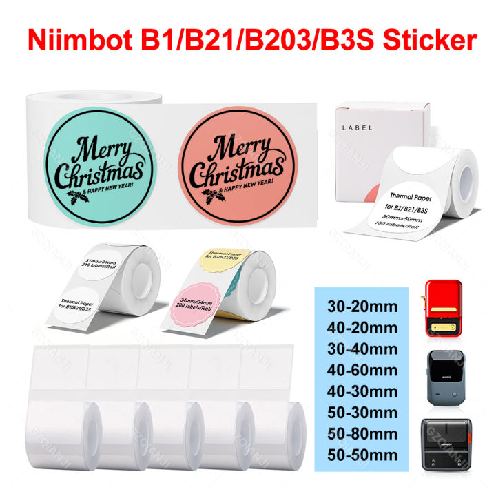 Niimbot Official Label Paper Roll Round White Transparent Sticker Paper ...