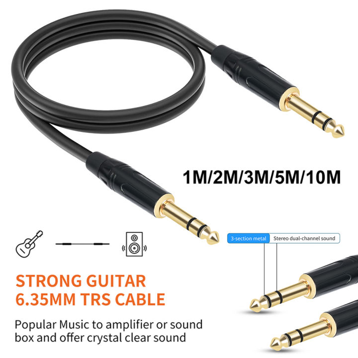 1/4 TRS To TRS Stereo Audio Cable Male To Male Shielded Wire Gold ...