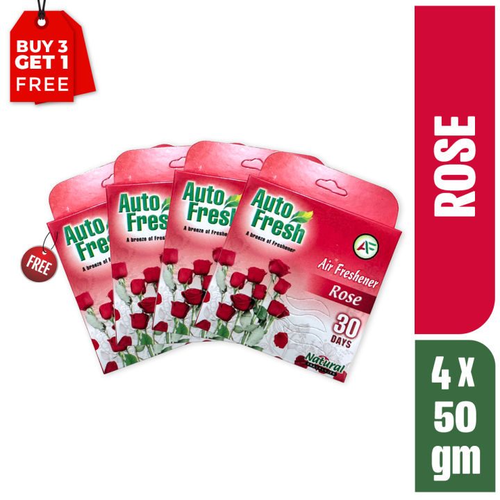 Auto Fresh (Buy 3 Get 1 FREE) Bathroom Air Freshener Block | Rose | 50 ...