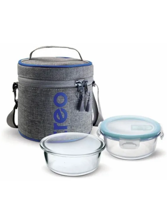 TREO ALL FRESH BOROSILICATE GLASS TIFFIN 2PCS SET 2 Containers Lunch ...