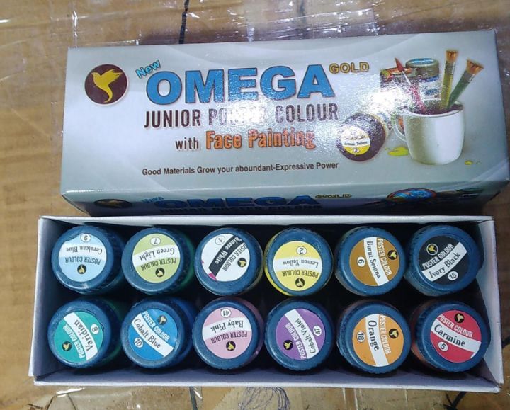 Omega poster painting colours for designing (pack 12 colours) | Daraz.pk