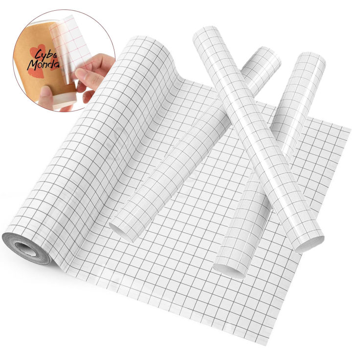 Clear Vinyl Transfer Paper Tape Roll w/Alignment Grid Application Tape ...