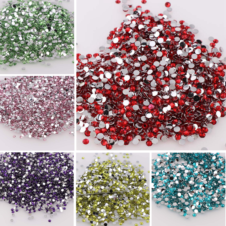 1000pcs Non Hot Fix Rhinestones 2/3/4mm Round Resin Flatback Crystal ...
