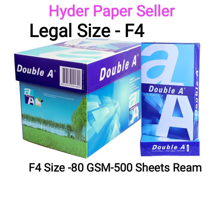 Double a paper F4/Legal Size -80 G-Ream (500 Sheets) | Daraz.pk