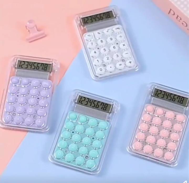 Widescreen Mini Calculator Students Portable Transparent Electronic ...