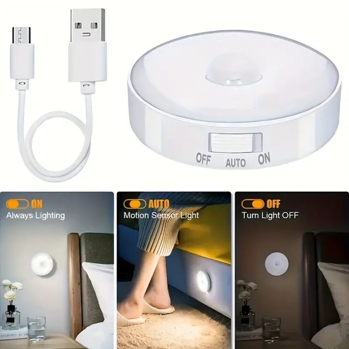 LED Induction Constant Light 2 Modes Magnetic USB Charging Circular ...