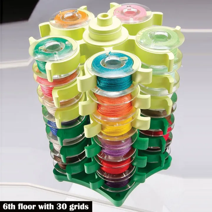 Storage Clip Stand Sewing Bobbins Tower For 30 Thread Spool Plastic ...