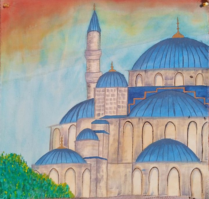 Acrylic painting blue Mosque | Daraz.pk