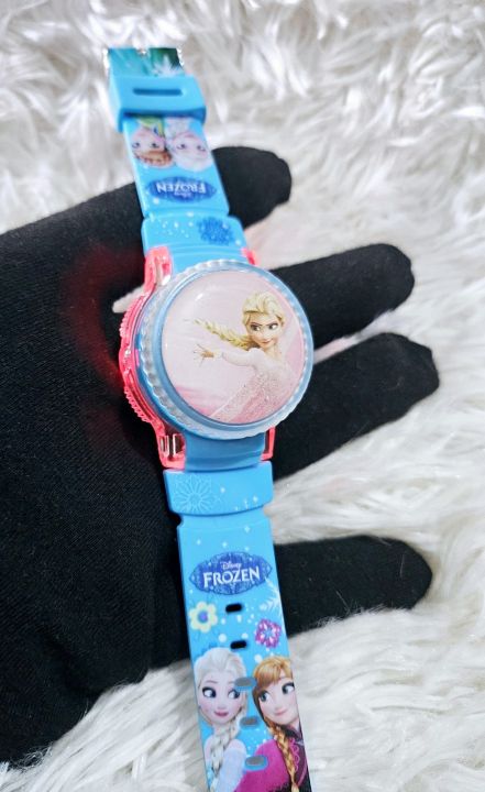 Kids Girls Frozen Watch Spinner Lighting Musical Cool Fun Watch | Daraz ...