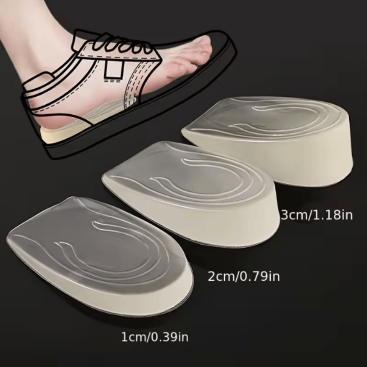 Silicone Gel Height Increase Insole Heel Lifting Inserts Shoe Foot Care ...