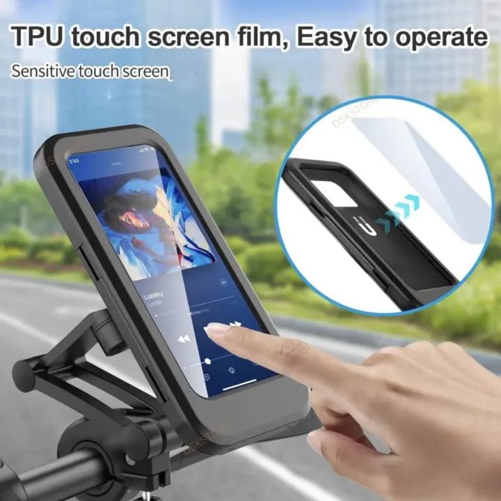 360 Rotation Universal Waterproof Motorcycle Bike Phone Holder For ...