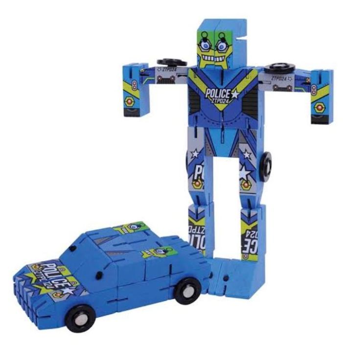 iSGift Wooden Transformer Transform it Robot – Police Car | Daraz.pk