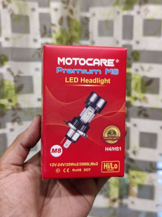 Motocare Premium M8 LED Headlights H4 | Daraz.com.bd
