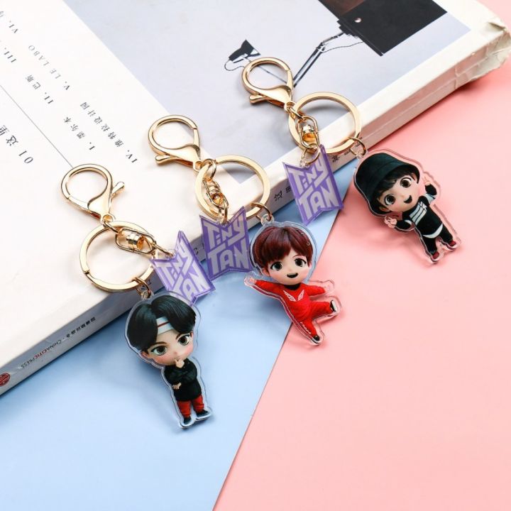 New Fashion Korean Stream Keychain Cute Cartoon Bulletproof Boy Key ...
