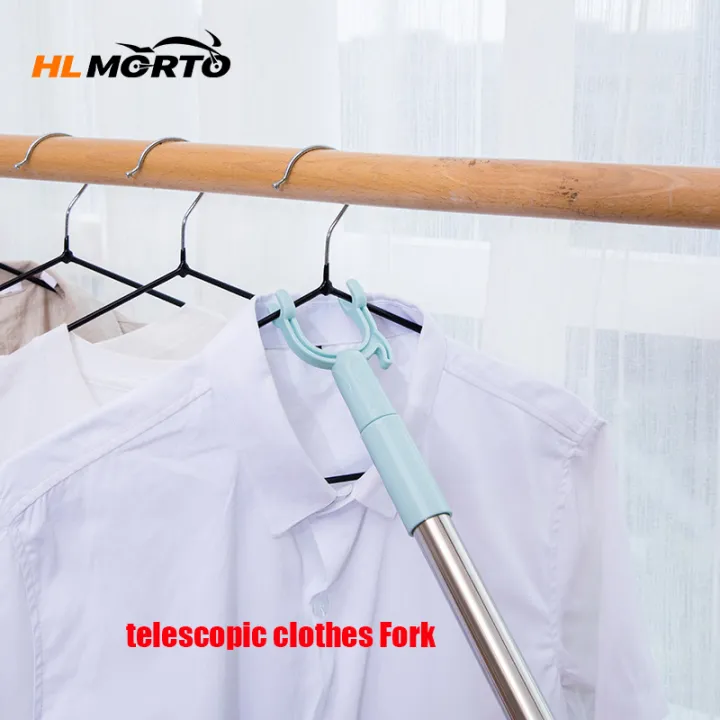 Multifunctional Telescopic Clothes Underwear Socks Fork Closet Rod Hook ...