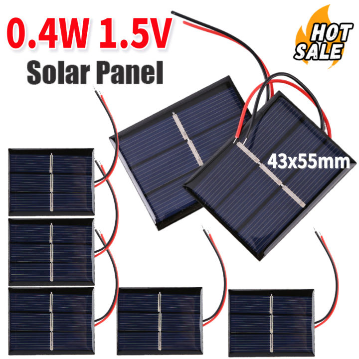 0.4W 1.5V Solar Panel with Wire Mini Solar System DIY for Battery ...