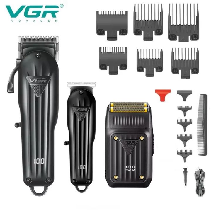 VGR Hair Clipper Professional Hair Cutting Machine Rechargeable Hair Trimmer Adjustable Haircut ...