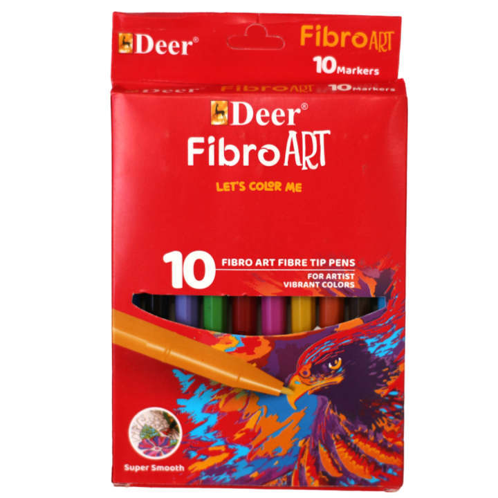 Deer Fiber Tip Marker Color Set (10Pcs) & Mercury Marker Color's Pkt ...