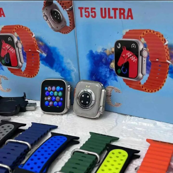T55 Ultra Smartwatch | T55 Ultra With 2 Straps Smartwatch | Ultra Series Watch | Man & Woman ...