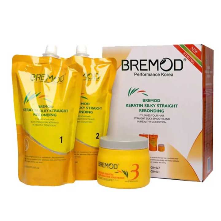 Bremod Keratin Silky Straight Rebonding Kit | 800ml + 800ml + 500ml ...