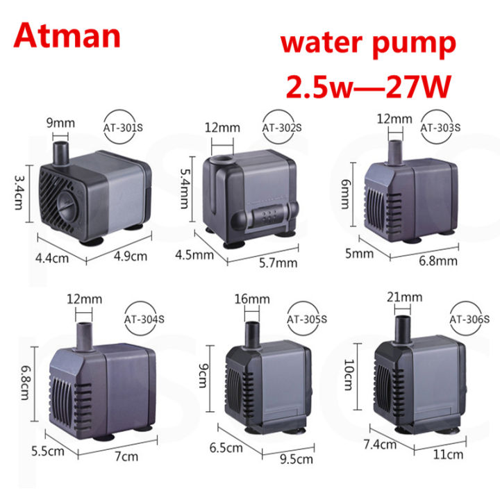 ATman 2.5W 5W 6W 8W 13 27W fishtank waterpump Submersible Water ...