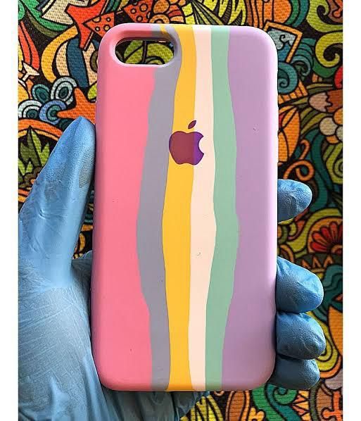 iPhone 7/8/se2020 rainbow office silicon cases | Daraz.pk