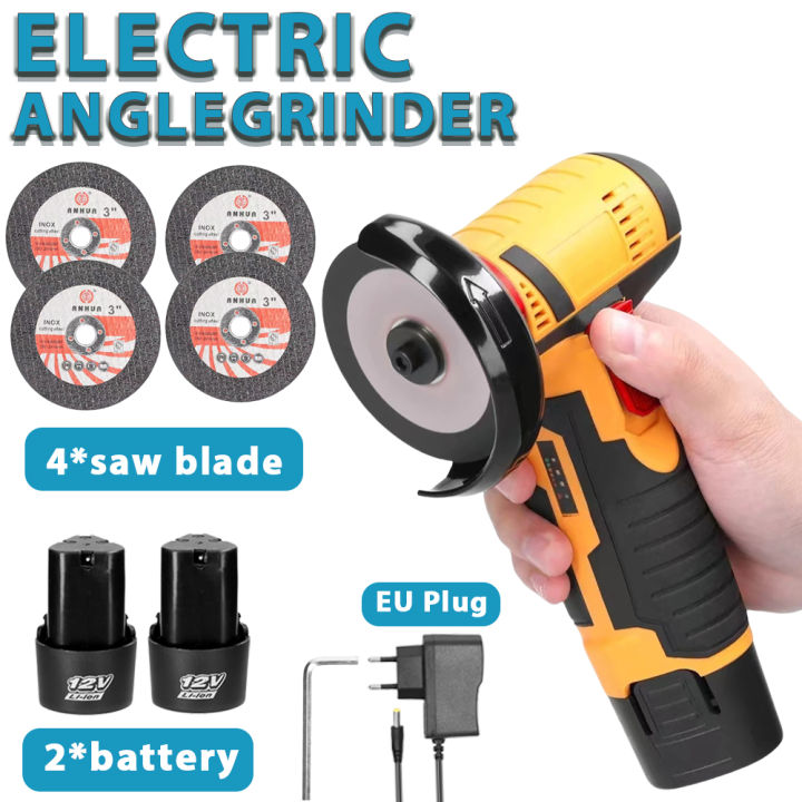 12V 19500rpm Angle Grinder with Battery Indicator Electric Grinding ...