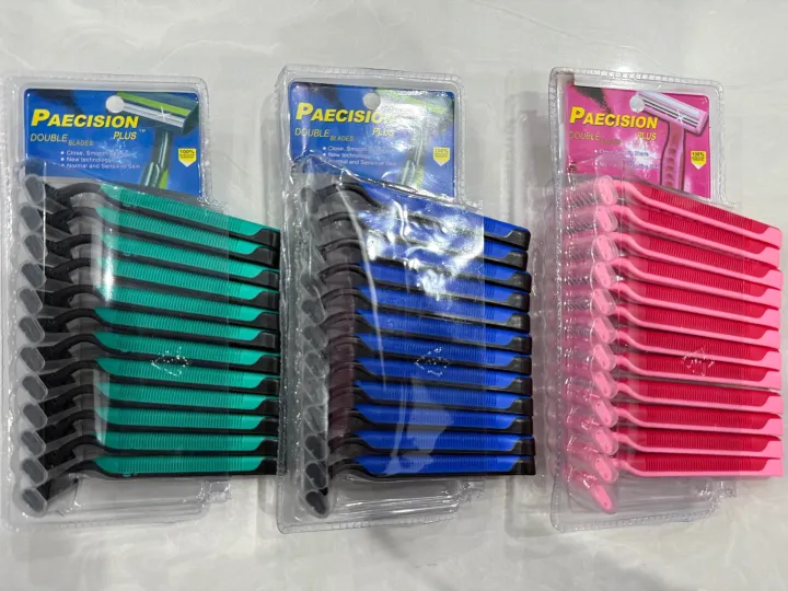 Paecision Plus Disposable Razors – Pack of 12 | Double Blade Razors for ...