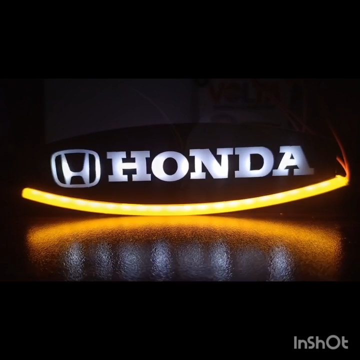 LED Monogram with dual color strip - Red & Yellow light, Stylish Logo ...
