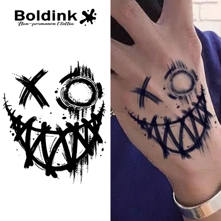 Halloween Scary Smiley Face Temporary Tattoo,Lasts To 15 Days New ...