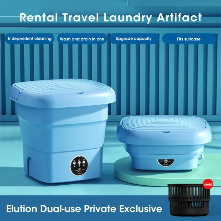 Mini Folding Washing Machine With Dryer Bucket Socks Underwear Cleaning ...