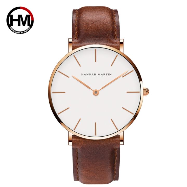 Hannah Martin Brand Fashion Japan Quartz Wrist Watches Silver Brown ...