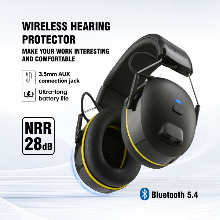 SNR 30dB Hearing Protection Headphones with Bluetooth Rechargeable ...