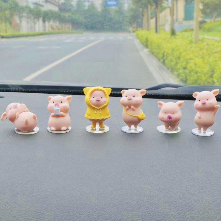🐽1 set of 6 pieces of pulled pork car decoration in front of the car ...