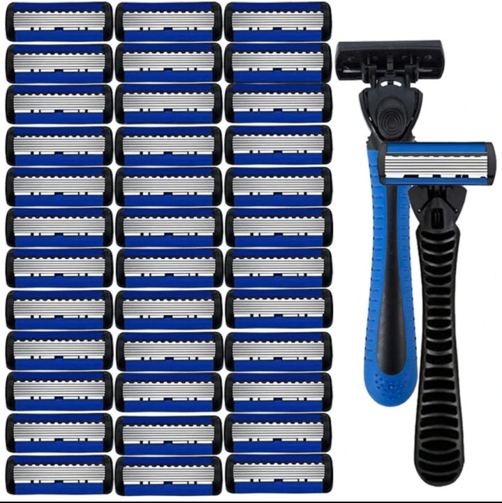 6-layer razor blade, men's stainless steel blade, classic water washed ...