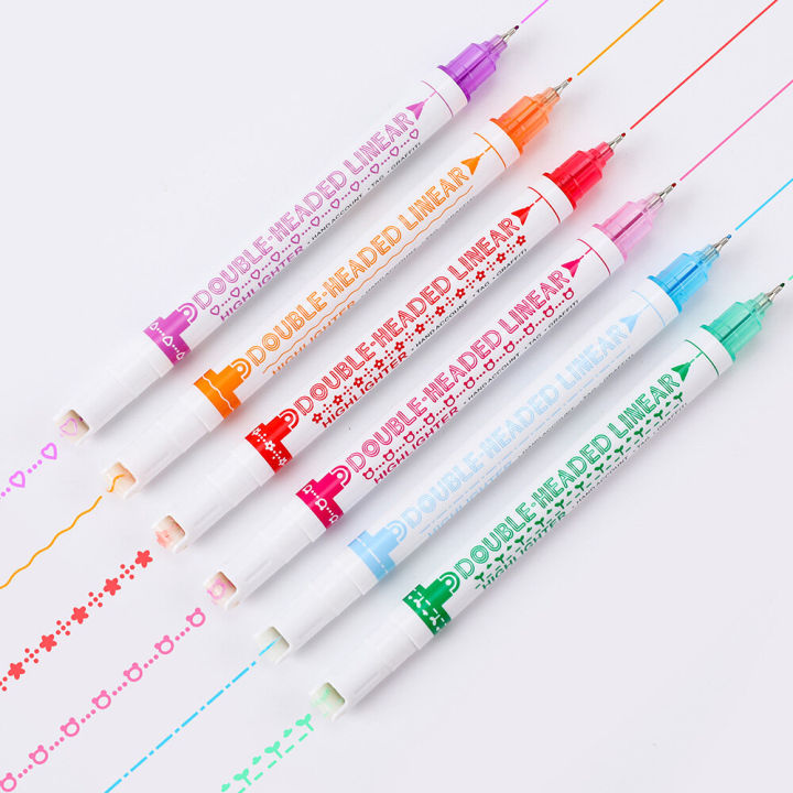 6 colors wave Contour pen DIY hand spinner students Quick Dry | Shop.com.mm