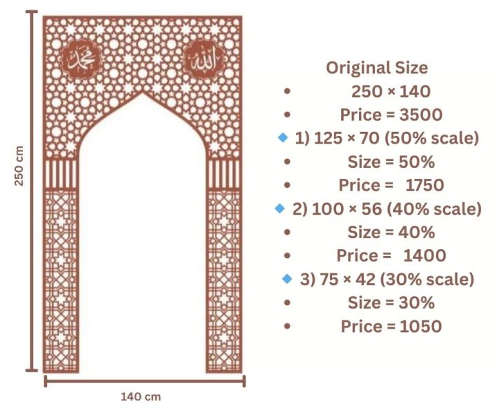 SmatoBazar -Wooden Mihrab-Style Islamic Wall Decor | Twin Calligraphy ...