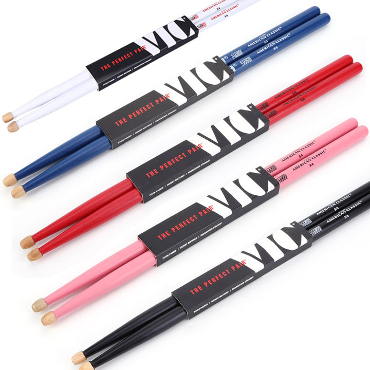 1 Pair 5A Drum Sticks Classic Maple Wood Drumsticks Professional Colorful Drum Stick Percussion ...