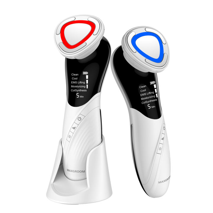 MAXGROOM EMS Facial Massager Face Lifting LED Photon Deep Clean Eye ...