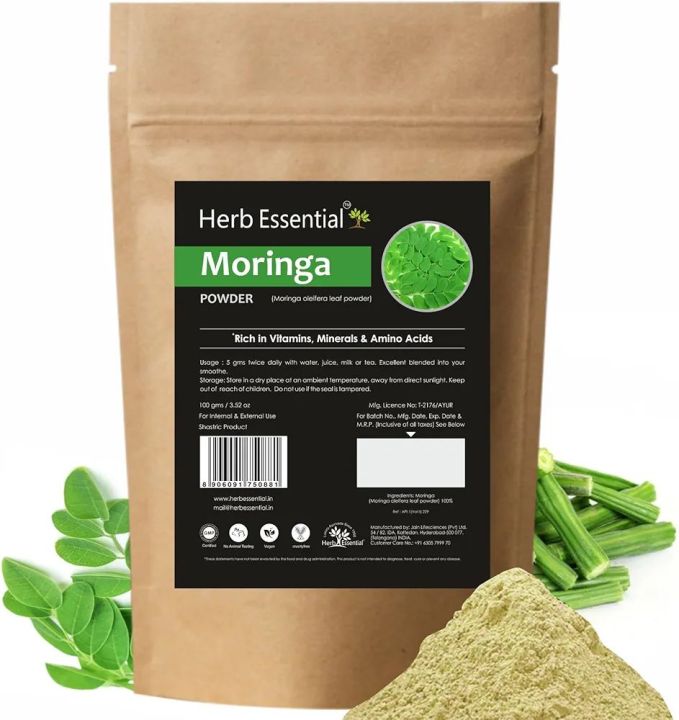 Herb Essential Moringa Leaf Powder,150 g | Healthy Superfood,100% ...