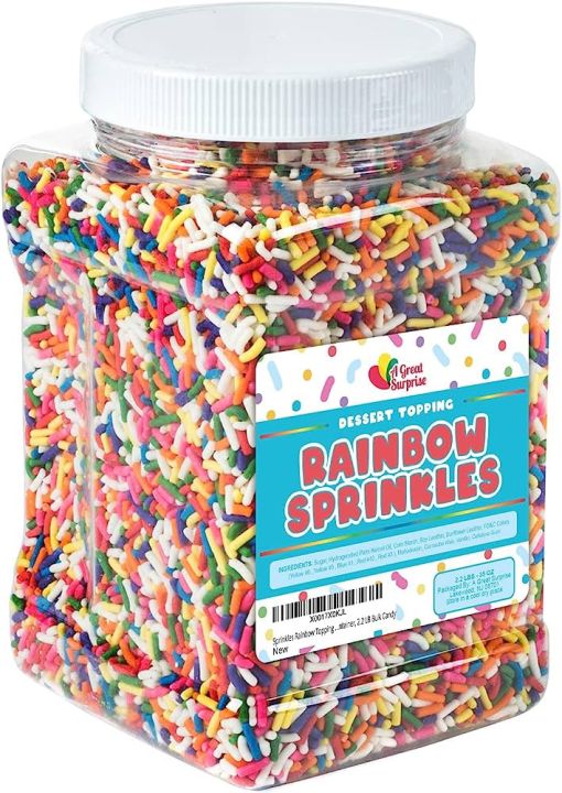 Sprinkles Rainbow Topping in Resealable Container, 1 KG Bulk Candy ...