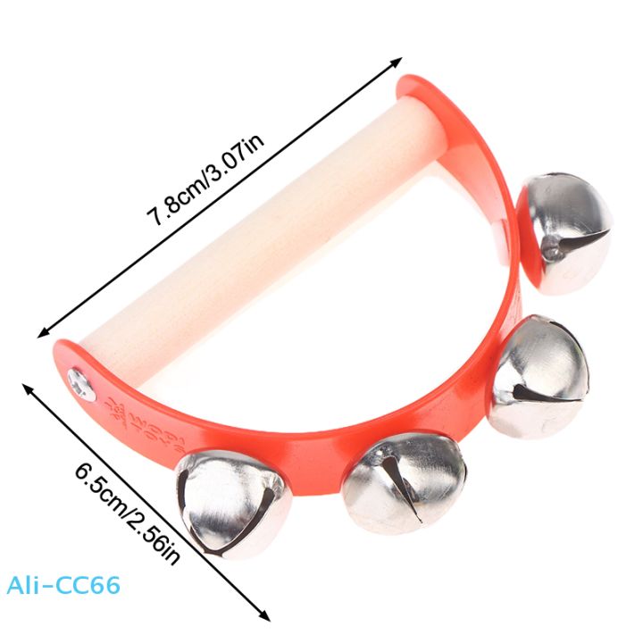 【C】Wooden Half Round Hand Ringing Bell Children Tambourine Musical Orff ...
