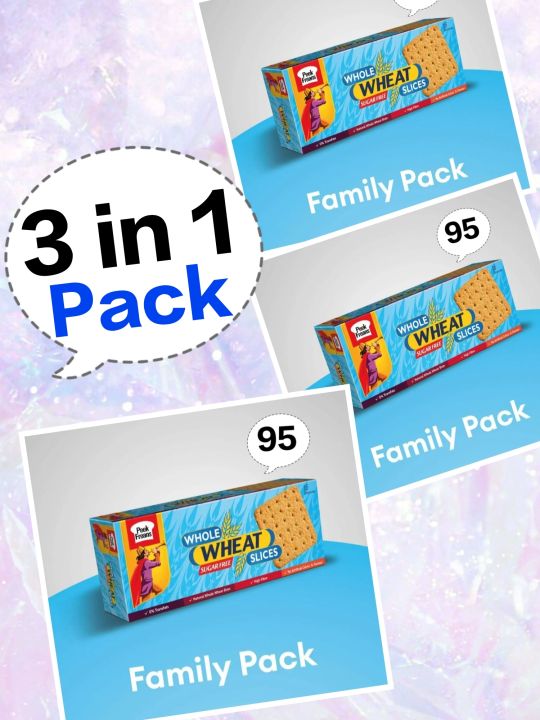 Whole Wheat Sugarfree Biscuit Family Pack 3 Pack Package | Daraz.pk