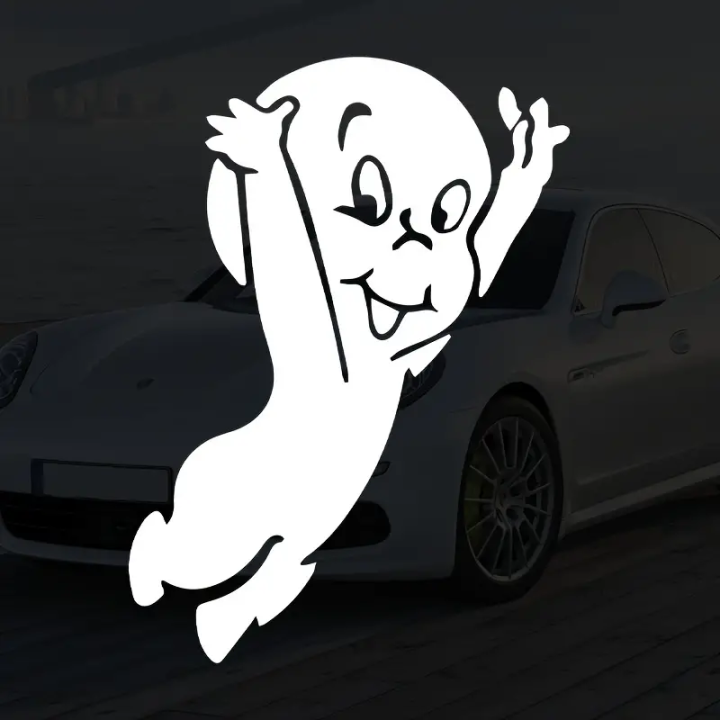 Vinyl Casper Ghost Car Decal – Adhesive Vehicle Bumper Sticker, JDM ...