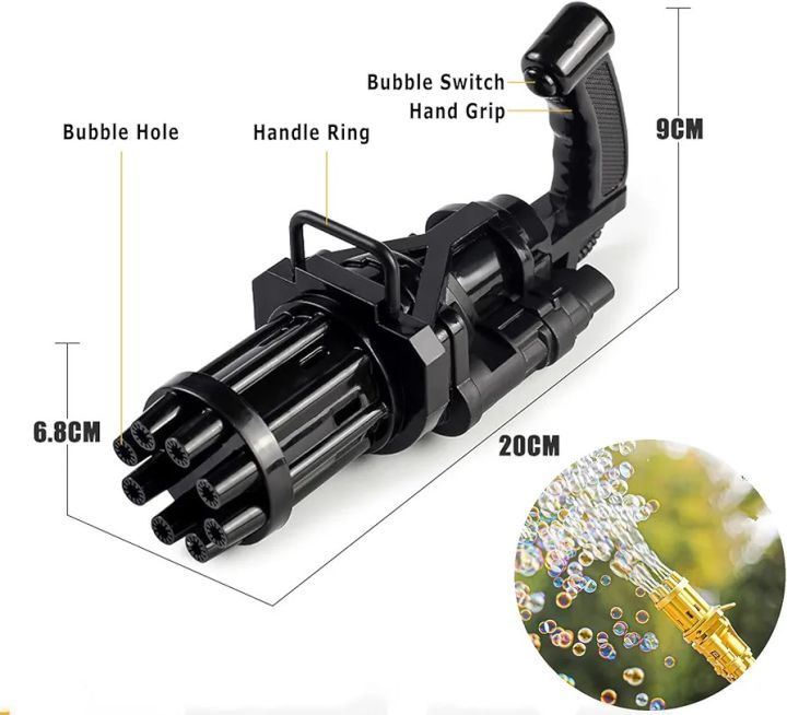 Bubble Gun, Bubble Machine for Toddlers with Bubble Water, 8-Hole ...