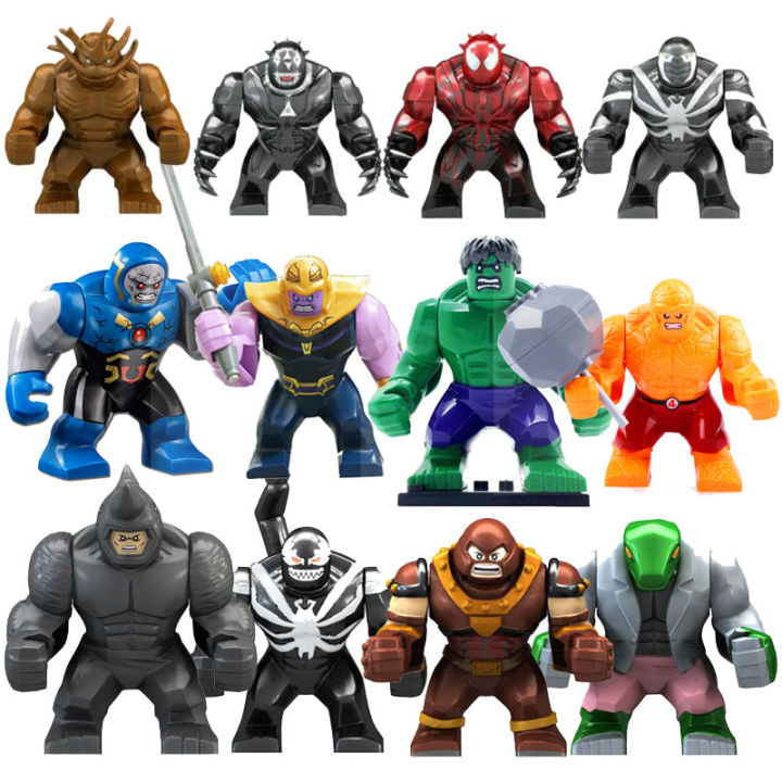 Marvel Mini Block Toy Superhero Action Figure Hulk Spider Man Thanos ...