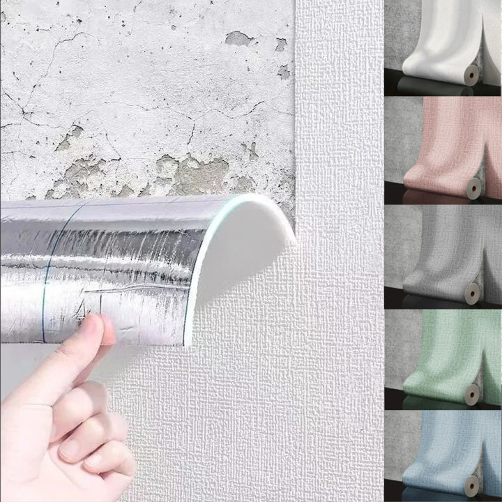 50cm Self-Adhesive Foam Wall Panel Wide 3D Linen PVC Texture Waterproof ...