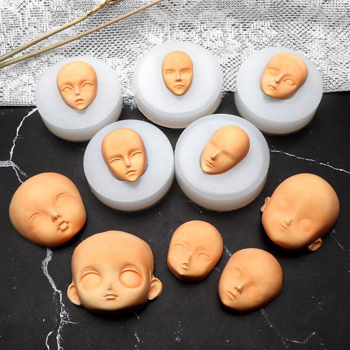 Face 3D Doll Epoxy Resin Mold Sugar Turning Silicone Mold Human Face ...