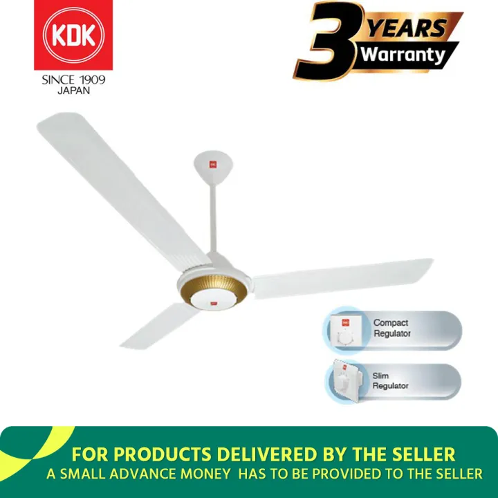 KDK T56XC 56 inch Standard Ceiling Fan | White with Gold Ring | Daraz ...